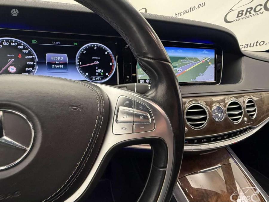 Grey Mercedes-Benz S 350 2014 in Vilnius, with an engine capacity of 2.99 L and mileage of 216 thousand km for 22500 €, photo 30 on AUTOMOTO.COM.LV