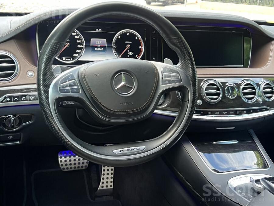 Grey Mercedes-Benz S 350 2014 in Riga, with an engine capacity of 3.00 L and mileage of 156 thousand km for 27500 €, photo 25 on AUTOMOTO.COM.LV