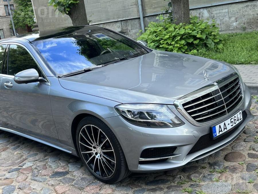 Grey Mercedes-Benz S 350 2014 in Riga, with an engine capacity of 3.00 L and mileage of 156 thousand km for 27500 €, photo 27 on AUTOMOTO.COM.LV