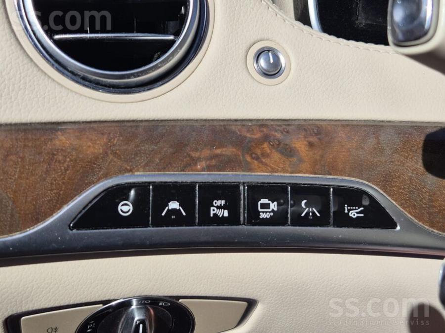 Grey Mercedes-Benz S 350 2014 in Riga, with an engine capacity of 3.00 L and mileage of 276 thousand km for 22990 €, photo 18 on AUTOMOTO.COM.LV