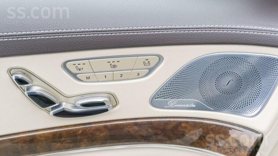 Grey Mercedes-Benz S 350 2014 in Riga, with an engine capacity of 3.00 L and mileage of 276 thousand km for 22990 €, photo 44 on AUTOMOTO.COM.LV