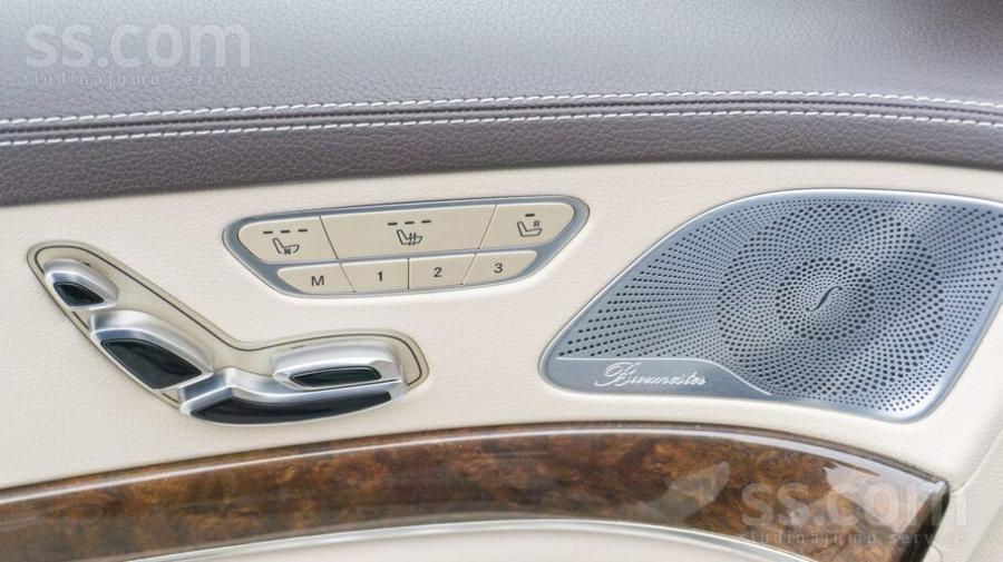 Pelēks Mercedes-Benz S 350 2014 Rīga, ar dzinēja tilpumu 3.00 L un nobraukumu 276 tūkst. km par 21590 €, foto 24 vietnē AUTOMOTO.COM.LV