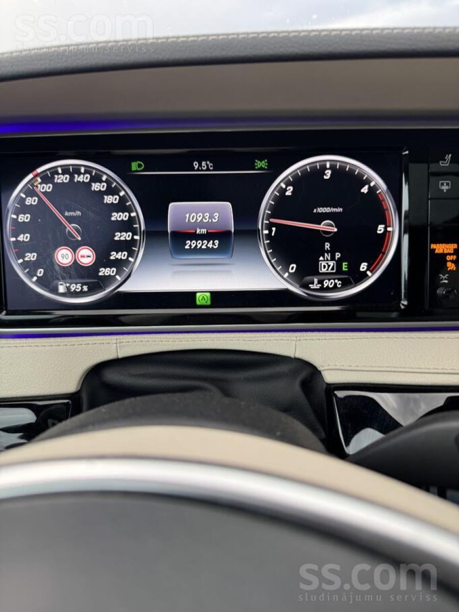 Pelēks Mercedes-Benz S 350 2015 Rīga, ar dzinēja tilpumu 3.00 L un nobraukumu 299 tūkst. km par 20500 €, foto 12 vietnē AUTOMOTO.COM.LV