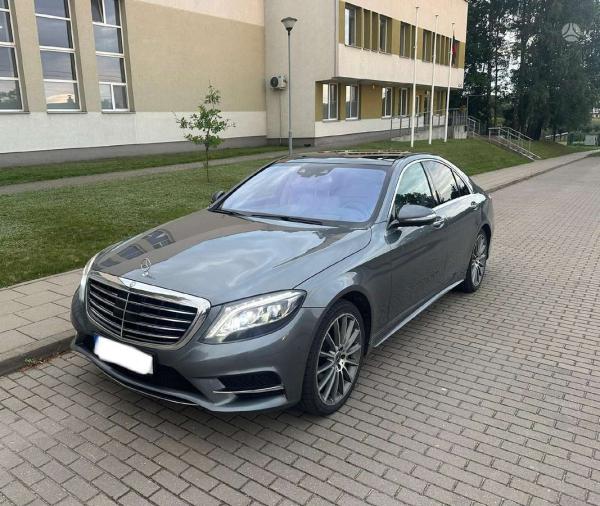 Grey Mercedes-Benz S 350 2016 in Vilnius, with an engine capacity of 2.99 L and mileage of 344 thousand km for 24500 €, photo 1 on AUTOMOTO.COM.LV