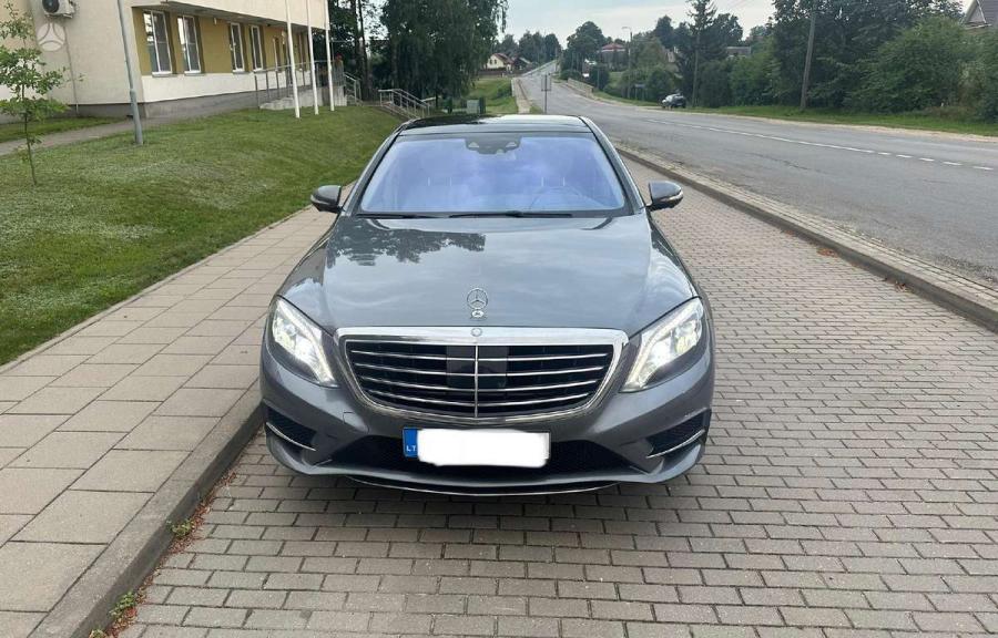 Grey Mercedes-Benz S 350 2016 in Vilnius, with an engine capacity of 2.99 L and mileage of 344 thousand km for 24500 €, photo 9 on AUTOMOTO.COM.LV