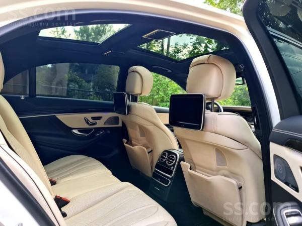 White Mercedes-Benz S 350 2014 in Riga, with an engine capacity of 3.00 L and mileage of 173 thousand km for 27500 €, photo 6 on AUTOMOTO.COM.LV