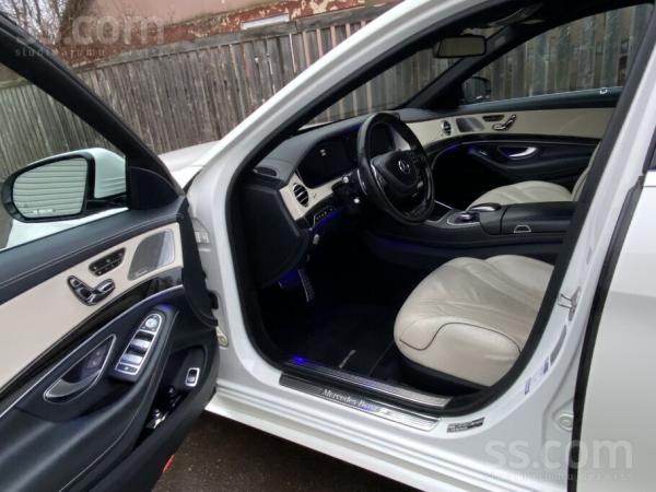 White Mercedes-Benz S 350 2014 in Riga, with an engine capacity of 3.00 L and mileage of 180 thousand km for 29500 €, photo 5 on AUTOMOTO.COM.LV