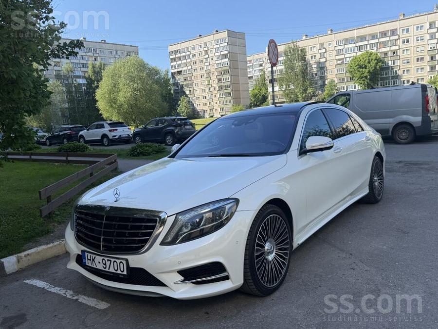White Mercedes-Benz S 350 2014 in Riga, with an engine capacity of 3.00 L and mileage of 192 thousand km for 27500 €, photo 1 on AUTOMOTO.COM.LV