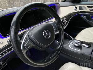 White Mercedes-Benz S 350 2014 in Riga, with an engine capacity of 3.00 L and mileage of 192 thousand km for 27500 €, photo 6 on AUTOMOTO.COM.LV
