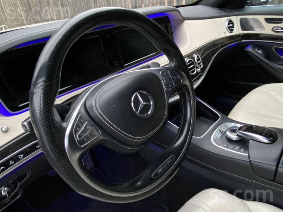 White Mercedes-Benz S 350 2014 in Riga, with an engine capacity of 3.00 L and mileage of 192 thousand km for 27500 €, photo 6 on AUTOMOTO.COM.LV