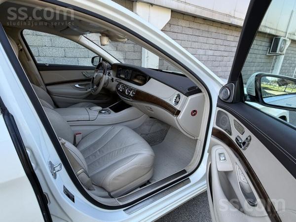 White Mercedes-Benz S 350 2014 in Riga, with an engine capacity of 3.00 L and mileage of 0 thousand km for 22450 €, photo 7 on AUTOMOTO.COM.LV