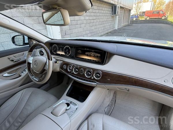 White Mercedes-Benz S 350 2014 in Riga, with an engine capacity of 3.00 L and mileage of 0 thousand km for 22450 €, photo 8 on AUTOMOTO.COM.LV