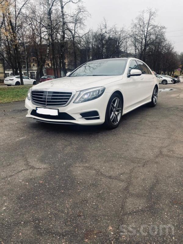 White Mercedes-Benz S 350 2015 in Riga, with an engine capacity of 3.00 L and mileage of 230 thousand km for 26900 €, photo 1 on AUTOMOTO.COM.LV