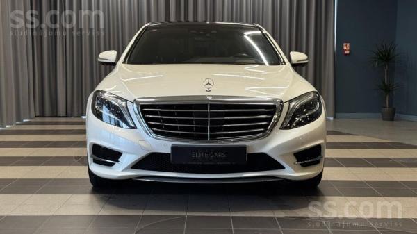White Mercedes-Benz S 350 2015 in Riga, with an engine capacity of 3.00 L and mileage of 109 thousand km for 29900 €, photo 3 on AUTOMOTO.COM.LV