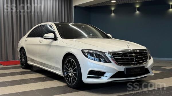 White Mercedes-Benz S 350 2015 in Riga, with an engine capacity of 3.00 L and mileage of 109 thousand km for 29900 €, photo 5 on AUTOMOTO.COM.LV