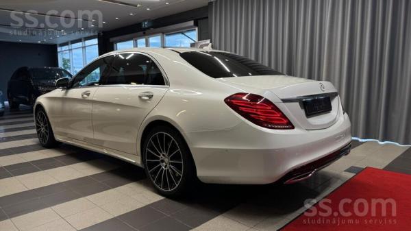 White Mercedes-Benz S 350 2015 in Riga, with an engine capacity of 3.00 L and mileage of 109 thousand km for 29900 €, photo 6 on AUTOMOTO.COM.LV