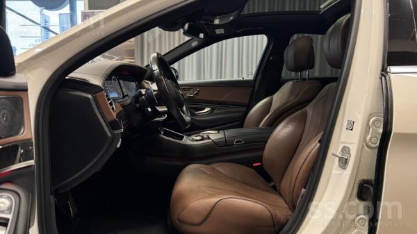 White Mercedes-Benz S 350 2015 in Riga, with an engine capacity of 3.00 L and mileage of 109 thousand km for 29900 €, photo 8 on AUTOMOTO.COM.LV