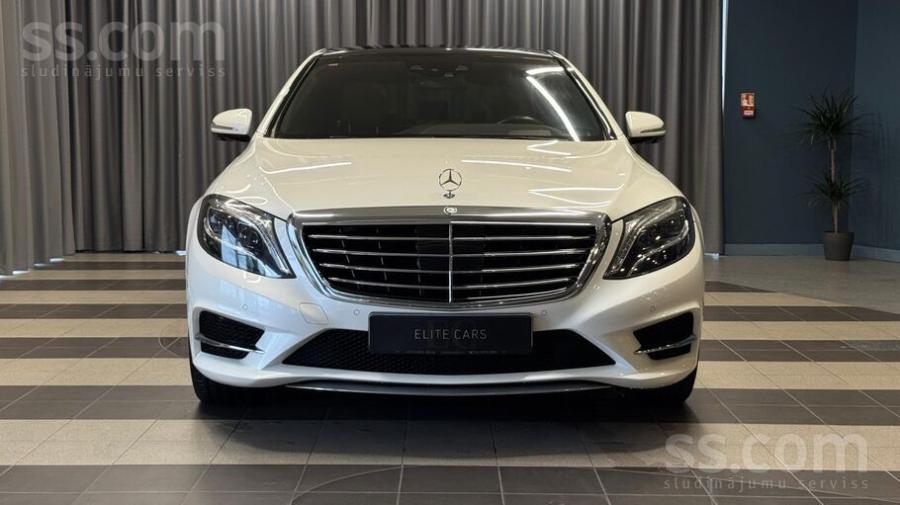 White Mercedes-Benz S 350 2015 in Riga, with an engine capacity of 3.00 L and mileage of 109 thousand km for 29400 €, photo 4 on AUTOMOTO.COM.LV