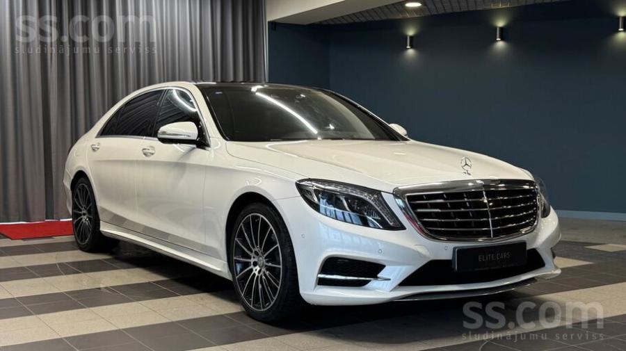 White Mercedes-Benz S 350 2015 in Riga, with an engine capacity of 3.00 L and mileage of 109 thousand km for 29400 €, photo 6 on AUTOMOTO.COM.LV