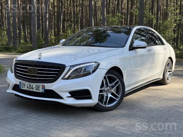 White Mercedes-Benz S 350 2015 in Riga, with an engine capacity of 3.00 L and mileage of 242 thousand km for 26500 €, photo 1 on AUTOMOTO.COM.LV