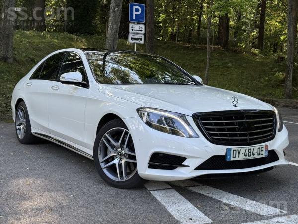 White Mercedes-Benz S 350 2015 in Riga, with an engine capacity of 3.00 L and mileage of 242 thousand km for 26500 €, photo 4 on AUTOMOTO.COM.LV