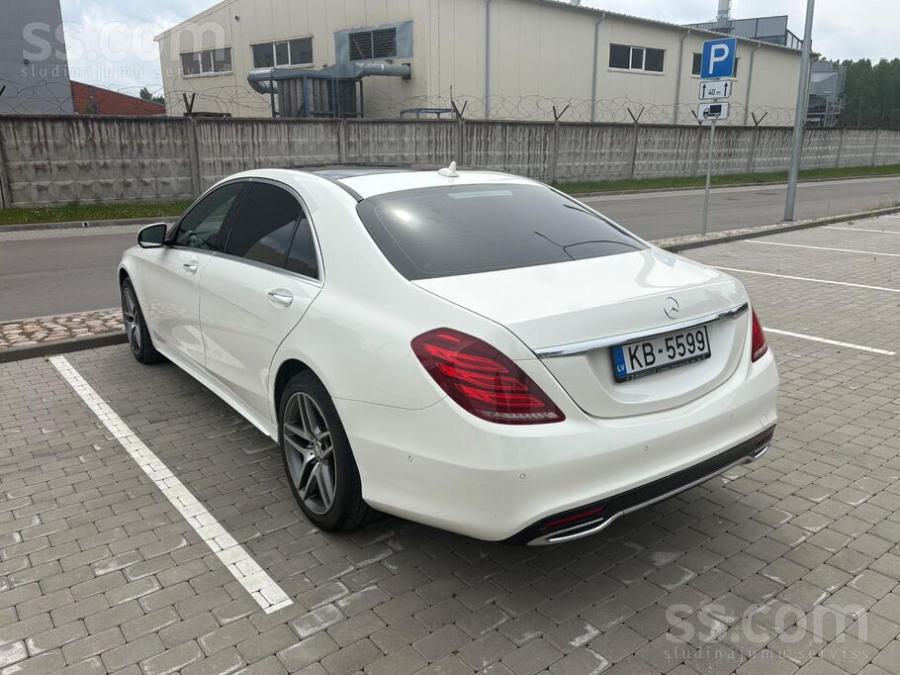 White Mercedes-Benz S 350 2015 in Riga, with an engine capacity of 3.00 L and mileage of 265 thousand km for 26800 €, photo 5 on AUTOMOTO.COM.LV