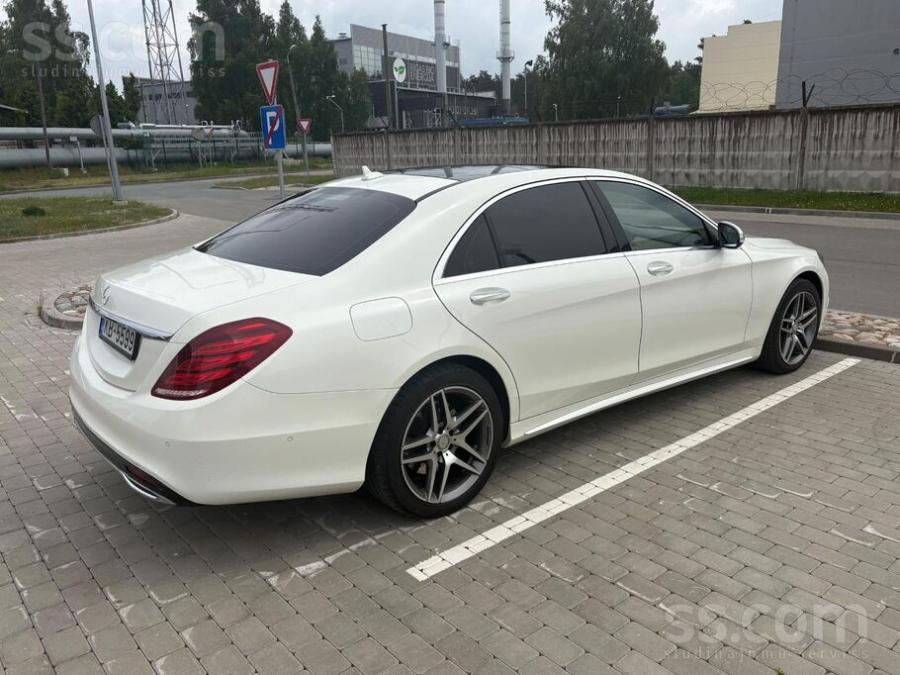 White Mercedes-Benz S 350 2015 in Riga, with an engine capacity of 3.00 L and mileage of 265 thousand km for 26800 €, photo 7 on AUTOMOTO.COM.LV