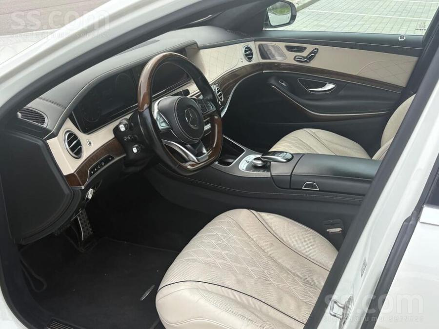 White Mercedes-Benz S 350 2015 in Riga, with an engine capacity of 3.00 L and mileage of 265 thousand km for 26800 €, photo 11 on AUTOMOTO.COM.LV