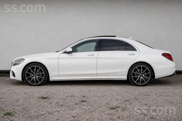 White Mercedes-Benz S 350 2019 in Riga, with an engine capacity of 3.00 L and mileage of 83 thousand km for 53500 €, photo 2 on AUTOMOTO.COM.LV