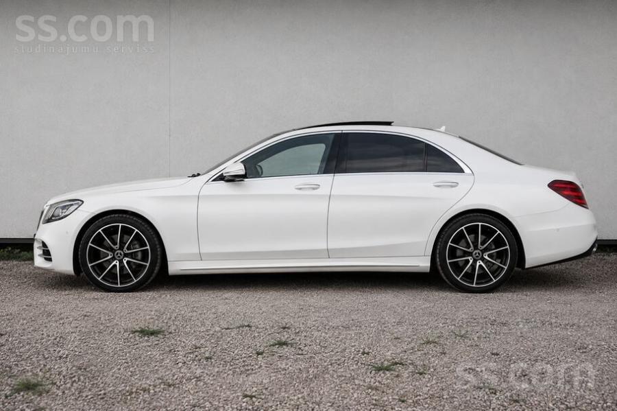 White Mercedes-Benz S 350 2019 in Riga, with an engine capacity of 3.00 L and mileage of 83 thousand km for 53500 €, photo 3 on AUTOMOTO.COM.LV