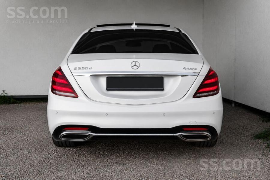 White Mercedes-Benz S 350 2019 in Riga, with an engine capacity of 3.00 L and mileage of 83 thousand km for 53500 €, photo 4 on AUTOMOTO.COM.LV