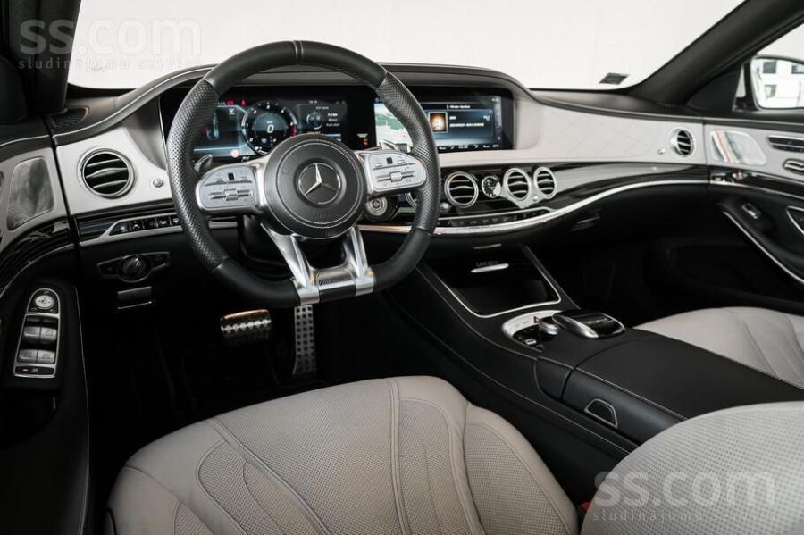 White Mercedes-Benz S 350 2019 in Riga, with an engine capacity of 3.00 L and mileage of 83 thousand km for 53500 €, photo 6 on AUTOMOTO.COM.LV