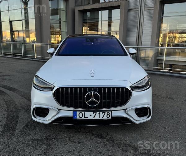 White Mercedes-Benz S 350 2023 in Riga, with an engine capacity of 3.00 L and mileage of 60 thousand km for 78900 €, photo 2 on AUTOMOTO.COM.LV