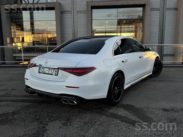 White Mercedes-Benz S 350 2023 in Riga, with an engine capacity of 3.00 L and mileage of 60 thousand km for 78900 €, photo 4 on AUTOMOTO.COM.LV