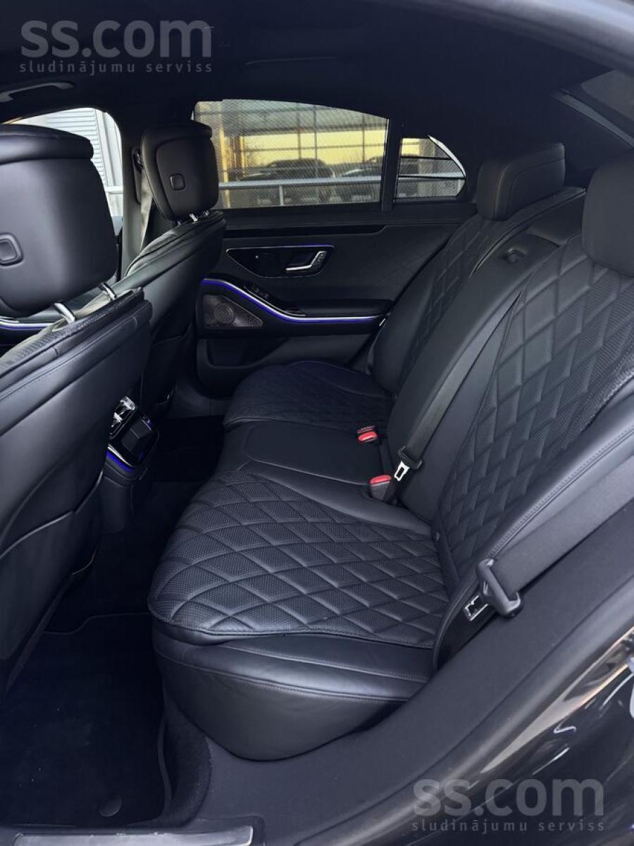 White Mercedes-Benz S 350 2023 in Riga, with an engine capacity of 3.00 L and mileage of 60 thousand km for 78900 €, photo 13 on AUTOMOTO.COM.LV
