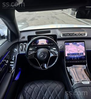 White Mercedes-Benz S 350 2023 in Riga, with an engine capacity of 3.00 L and mileage of 60 thousand km for 78900 €, photo 18 on AUTOMOTO.COM.LV
