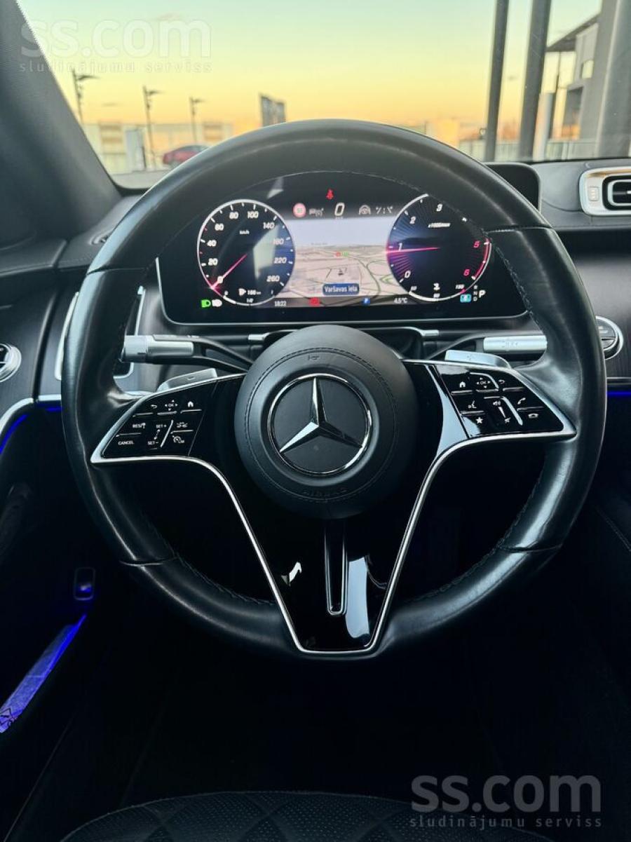 White Mercedes-Benz S 350 2023 in Riga, with an engine capacity of 3.00 L and mileage of 60 thousand km for 78900 €, photo 19 on AUTOMOTO.COM.LV