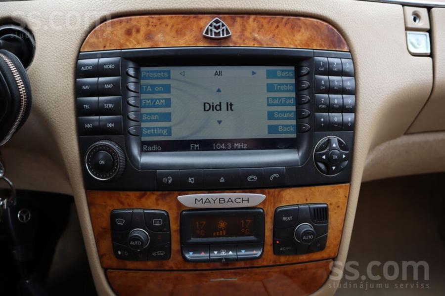 Black Mercedes-Benz S 400 2004 in Riga, with an engine capacity of 4.00 L and mileage of 0 thousand km for 2990 €, photo 21 on AUTOMOTO.COM.LV