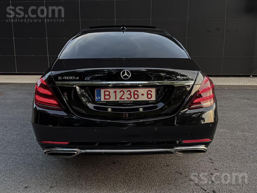 Black Mercedes-Benz S 400 2017 in Jelgava, with an engine capacity of 3.00 L and mileage of 214 thousand km for 41800 €, photo 7 on AUTOMOTO.COM.LV