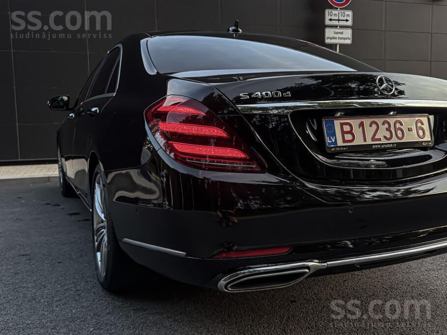 Black Mercedes-Benz S 400 2017 in Jelgava, with an engine capacity of 3.00 L and mileage of 214 thousand km for 41800 €, photo 9 on AUTOMOTO.COM.LV