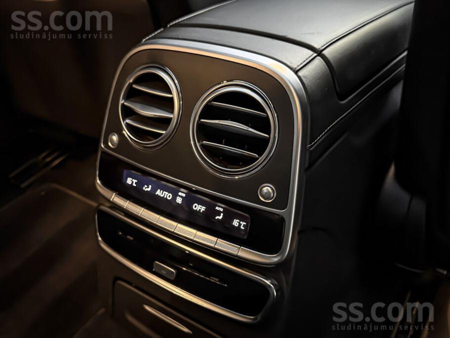 Black Mercedes-Benz S 400 2017 in Jelgava, with an engine capacity of 3.00 L and mileage of 214 thousand km for 41800 €, photo 13 on AUTOMOTO.COM.LV