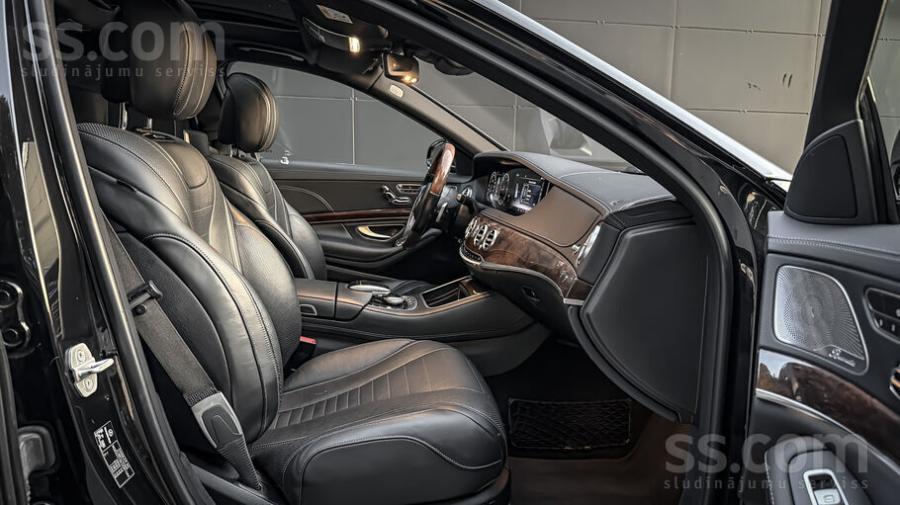 Black Mercedes-Benz S 400 2017 in Jelgava, with an engine capacity of 3.00 L and mileage of 214 thousand km for 41800 €, photo 15 on AUTOMOTO.COM.LV