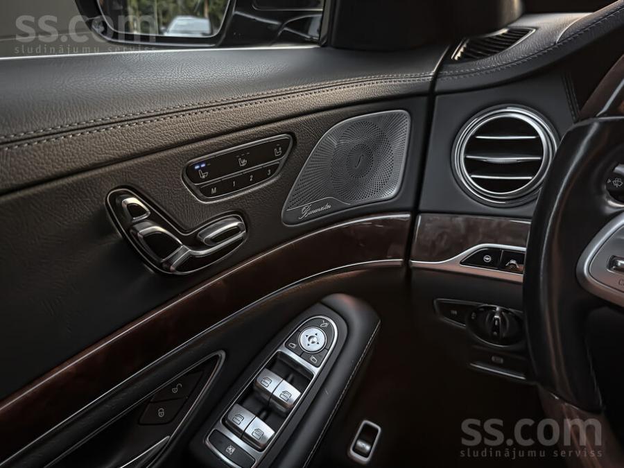 Black Mercedes-Benz S 400 2017 in Jelgava, with an engine capacity of 3.00 L and mileage of 214 thousand km for 41800 €, photo 24 on AUTOMOTO.COM.LV
