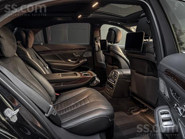 Black Mercedes-Benz S 400 2017 in Jelgava, with an engine capacity of 3.00 L and mileage of 214 thousand km for 41800 €, photo 10 on AUTOMOTO.COM.LV
