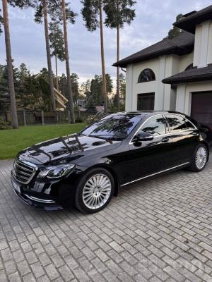 Black Mercedes-Benz S 400 2019 in Riga, with an engine capacity of 3.00 L and mileage of 75 thousand km for 56000 €, photo  on AUTOMOTO.COM.LV
