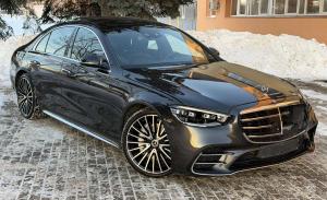 Black Mercedes-Benz S 400 2020 in Kaunas, with an engine capacity of 2.93 L and mileage of 120 thousand km for 59653 €, photo  on AUTOMOTO.COM.LV