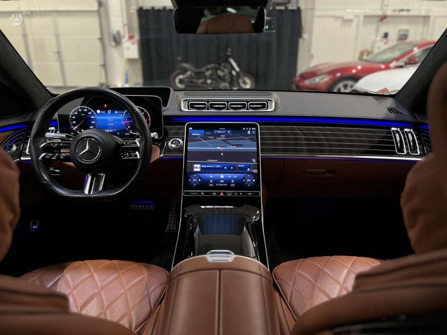 Black Mercedes-Benz S 400 2021 in Vilnius, with an engine capacity of 2.93 L and mileage of 109 thousand km for 80490 €, photo 22 on AUTOMOTO.COM.LV