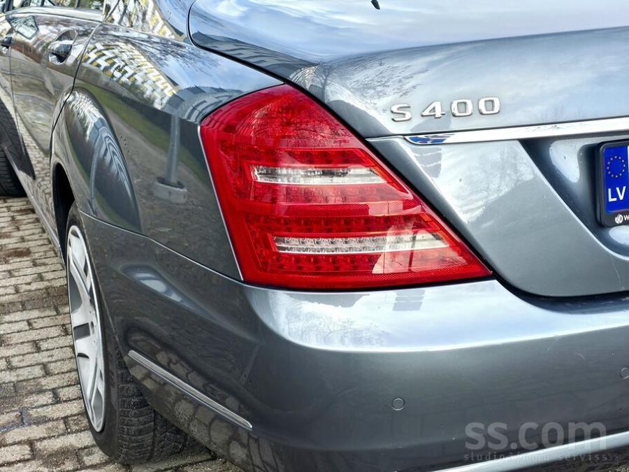 Grey Mercedes-Benz S 400 2009 in Riga, with an engine capacity of 3.50 L and mileage of 163 thousand km for 9850 €, photo 34 on AUTOMOTO.COM.LV