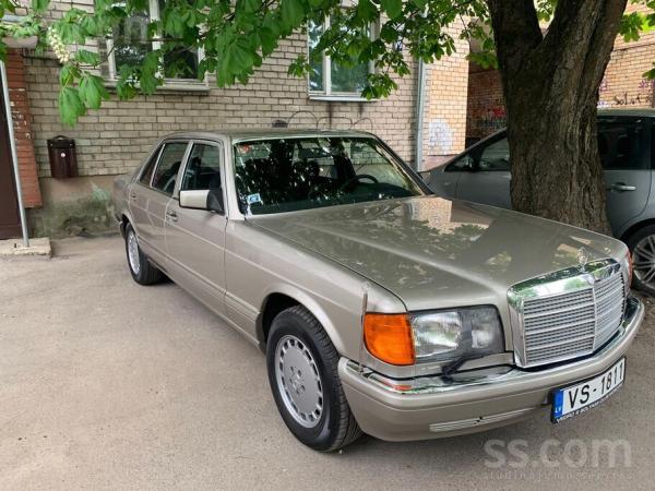 Brown Mercedes-Benz s-420 1988 in Riga, with an engine capacity of 4.20 L and mileage of 114 thousand km for 12000 €, photo 1 on AUTOMOTO.COM.LV