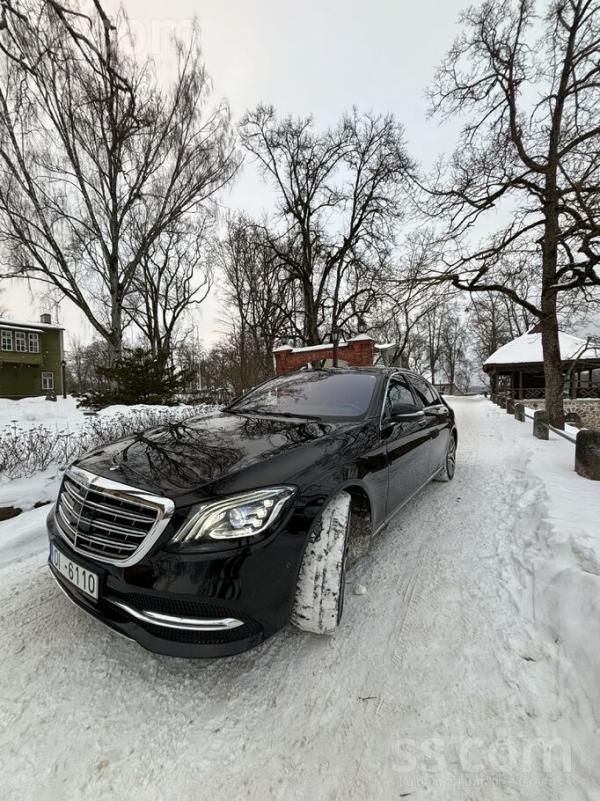 Black Mercedes-Benz S 450 2018 in Kuldiga, with an engine capacity of 3.00 L and mileage of 162 thousand km for 41900 €, photo 3 on AUTOMOTO.COM.LV